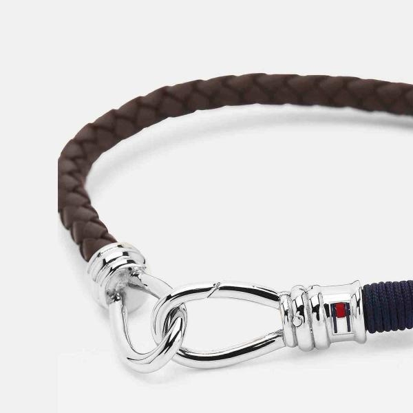 Tommy Hilfiger Barna színű fonott bőr karkötő - 2790232s Tommy Hilfiger Barna színű fonott bőr karkötő - 2790232s