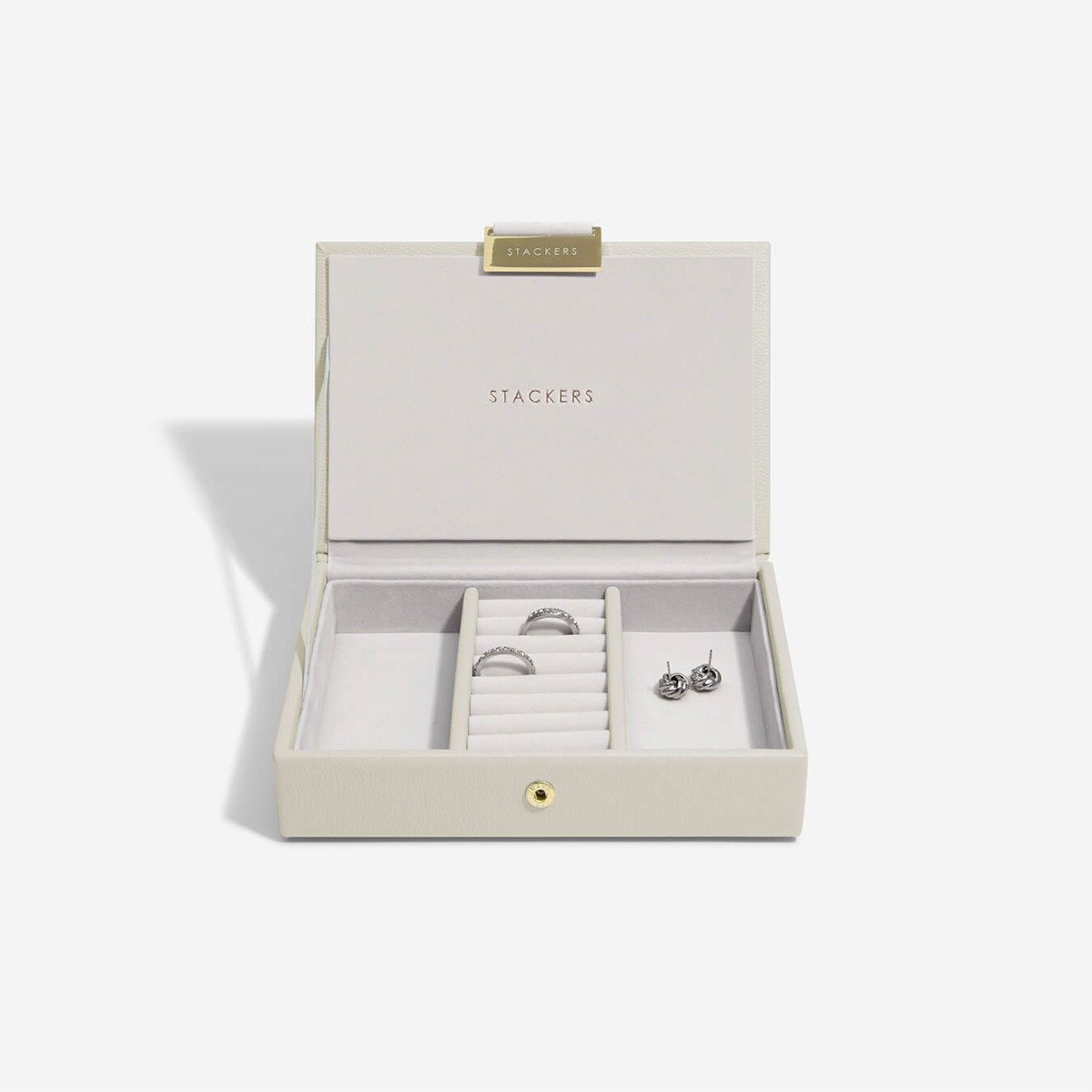 Stackers Bézs mini fedeles ékszerdoboz