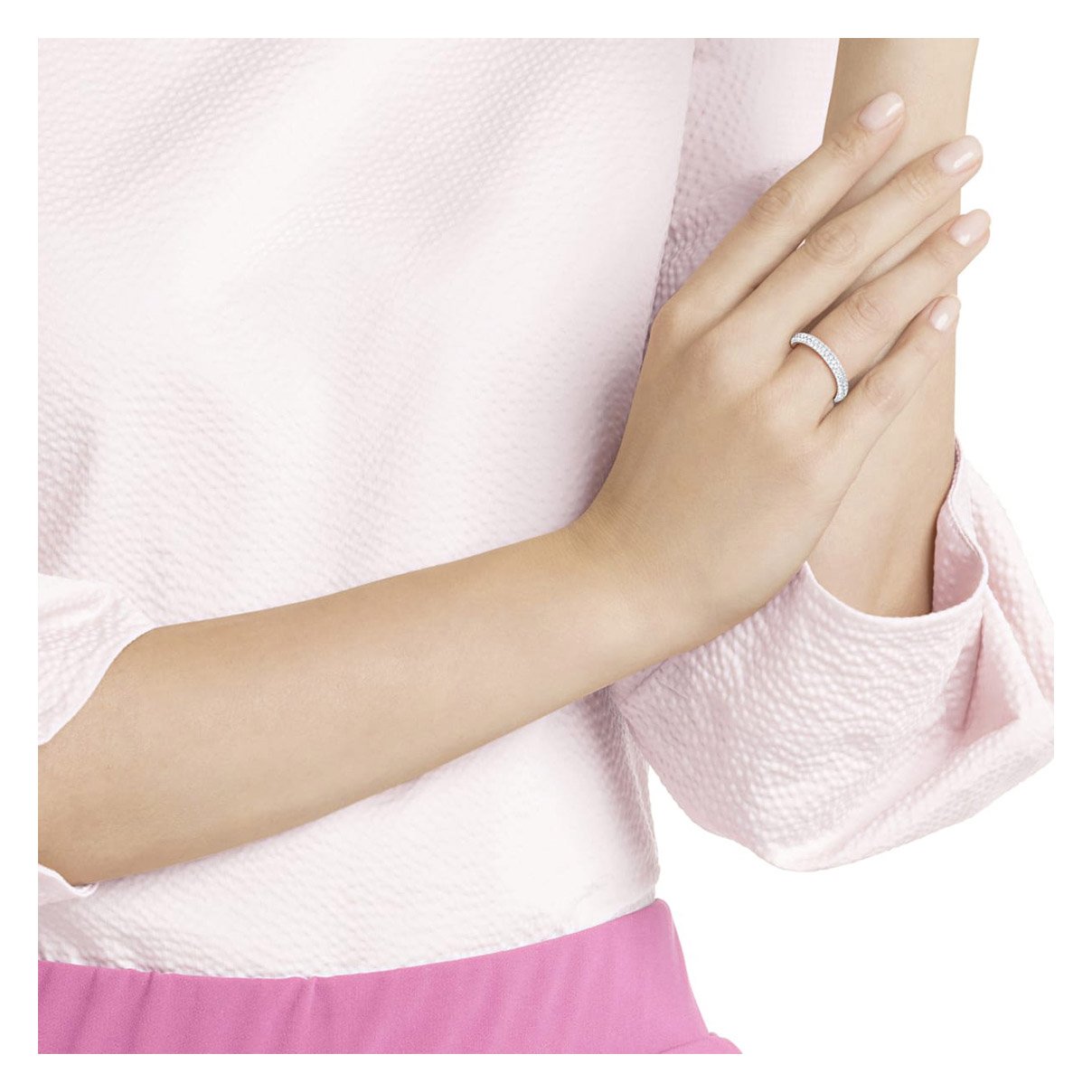 Swarovski Ezüst színű gyűrű pávé swarovski kristályokkal