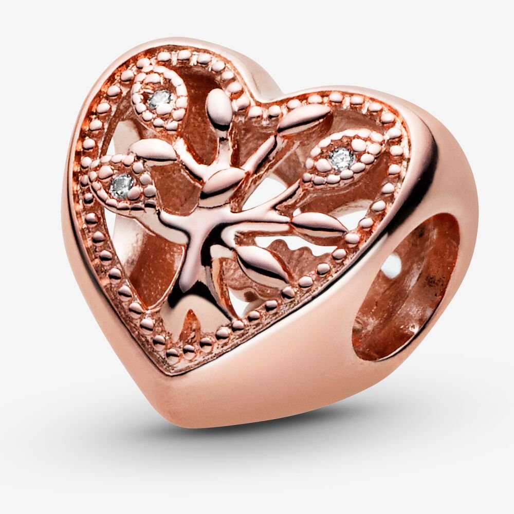 Pandora ékszer Családfa szív rozé charm - 788826C01