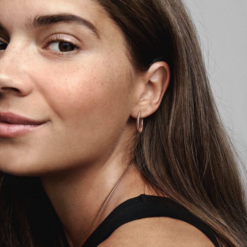 Pandora ékszer Moments rozé karika fülbevaló - 289532C00