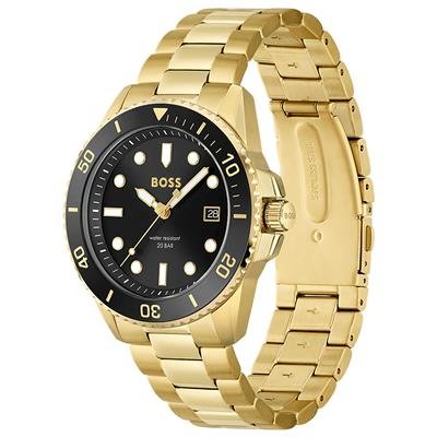 Boss Ace arany színű férfi óra fekete számlappal - 1513917
