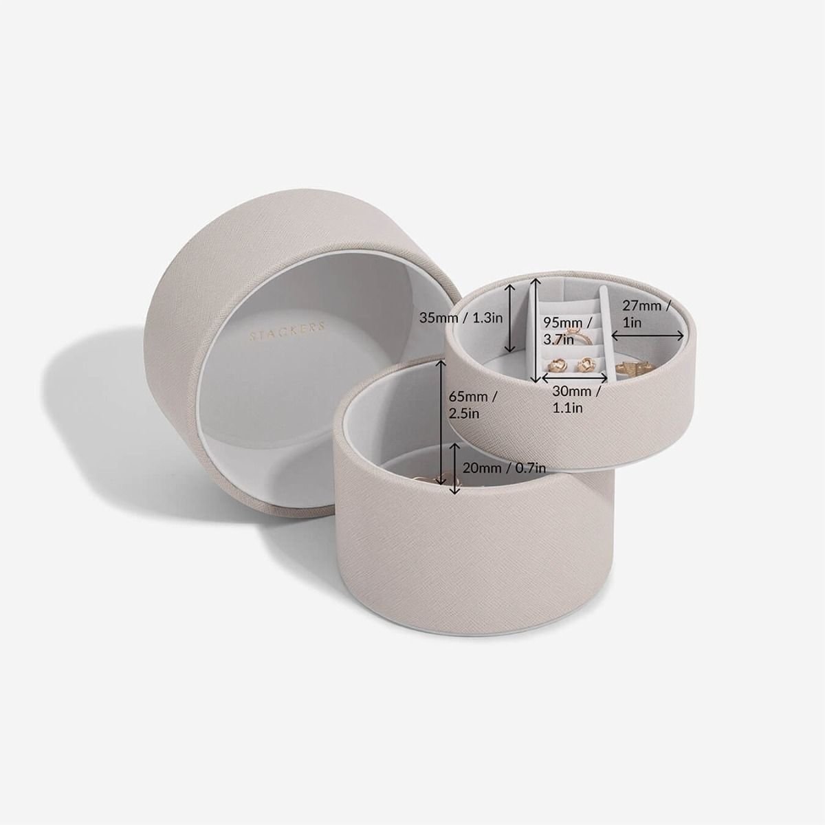 Stackers Drapp kerek ékszerdobozka - 75673