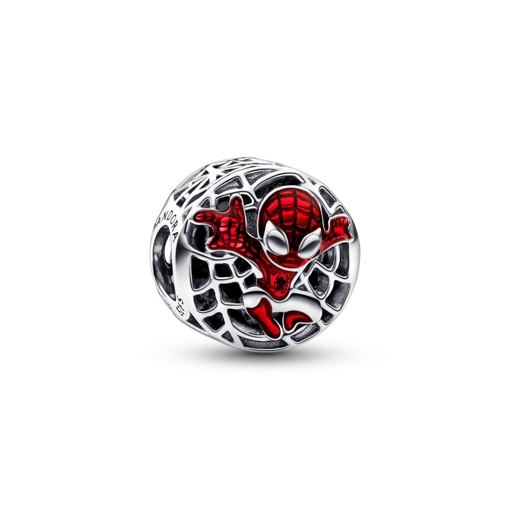 Pandora ékszer Marvel Pókember ezüst charm tűzzománccal - 792350C01