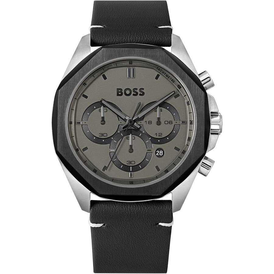 Boss Cloud fekete bőrszíjas kronográf férfi óra - 1514014