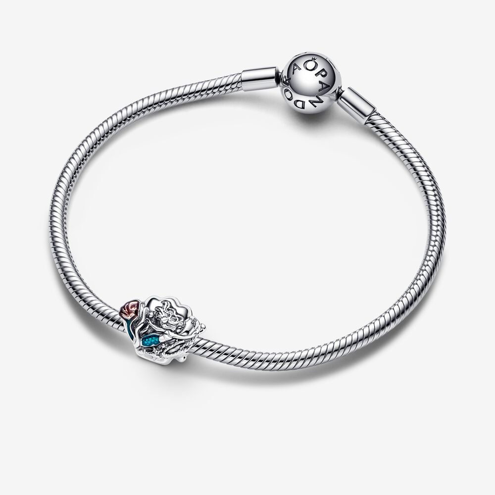 Pandora ékszer Disney A kis hableány shellkagyló ezüst charm - 792687C01