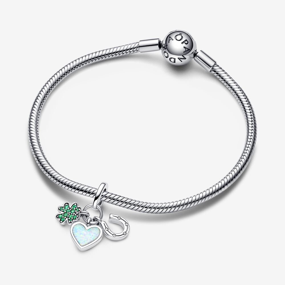 Pandora ékszer Lóhere szív és patkó tripla függő charm - 792755C01