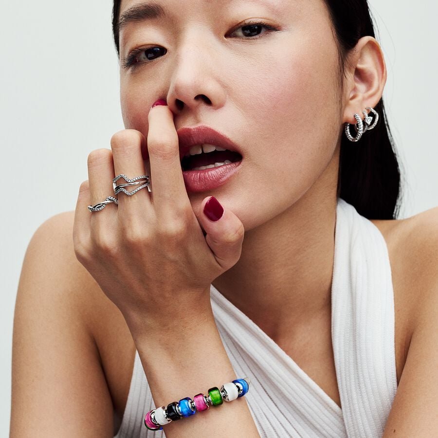 Pandora ékszer Pink mini muránói üveg charm - 793107C00