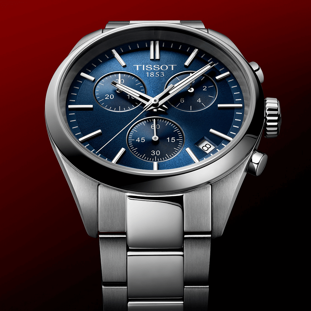 Tissot PR 100 kék számlapos chronograph férfi karóra - T1504171104100