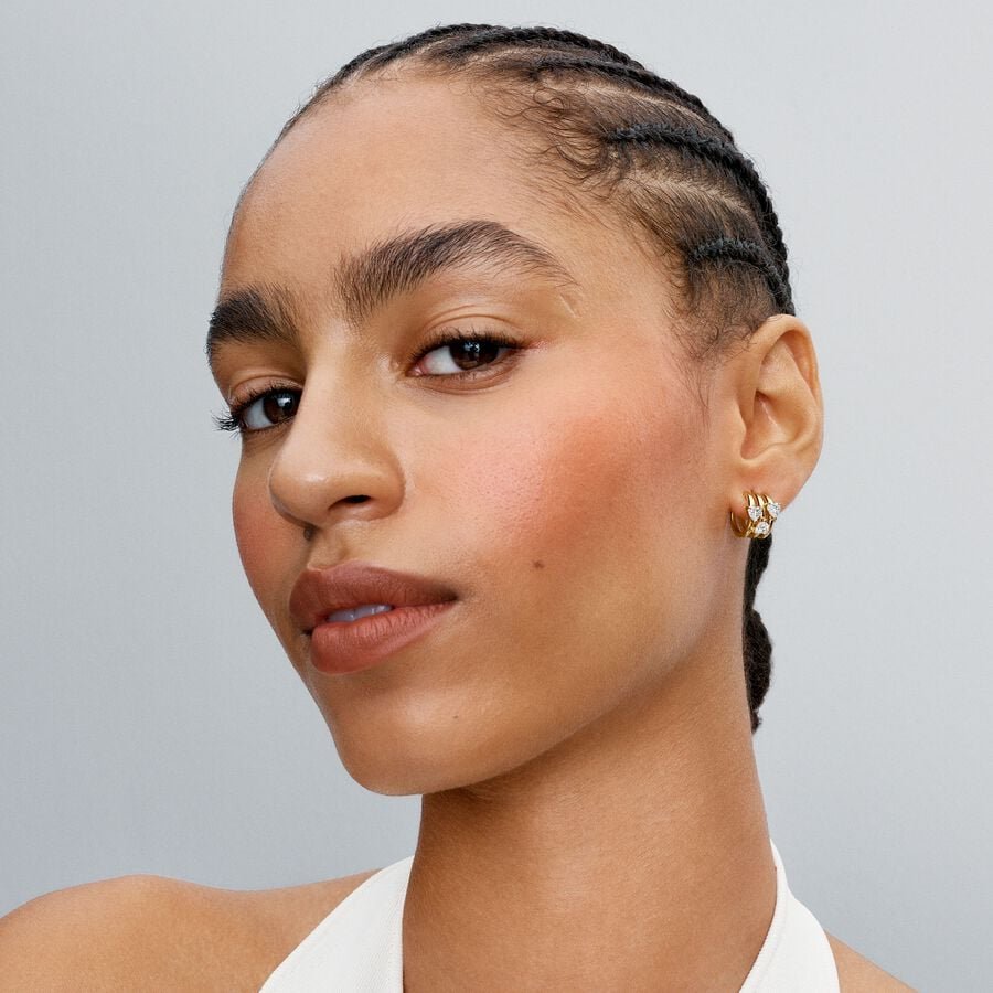 Pandora ékszer Tripla szív és karika shine fülbevaló - 263656C01