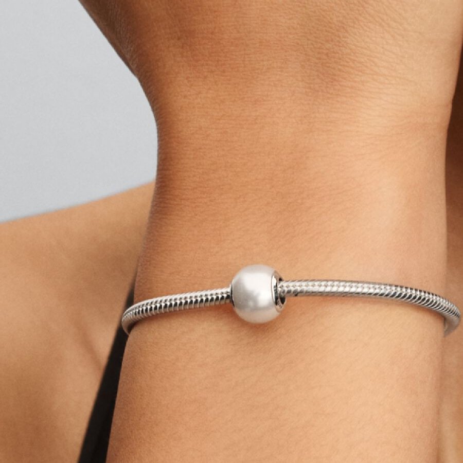 Pandora Fehér gömb ezüst charm