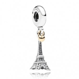 Pandora ékszer Szeretem Párizst függő ezüst charm 14K arannyal - 791302