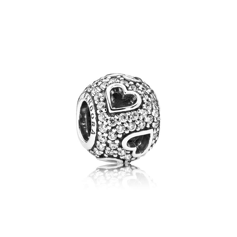 Pandora ékszer Ugráló szívek ezüst charm cirkóniával - 791426CZ