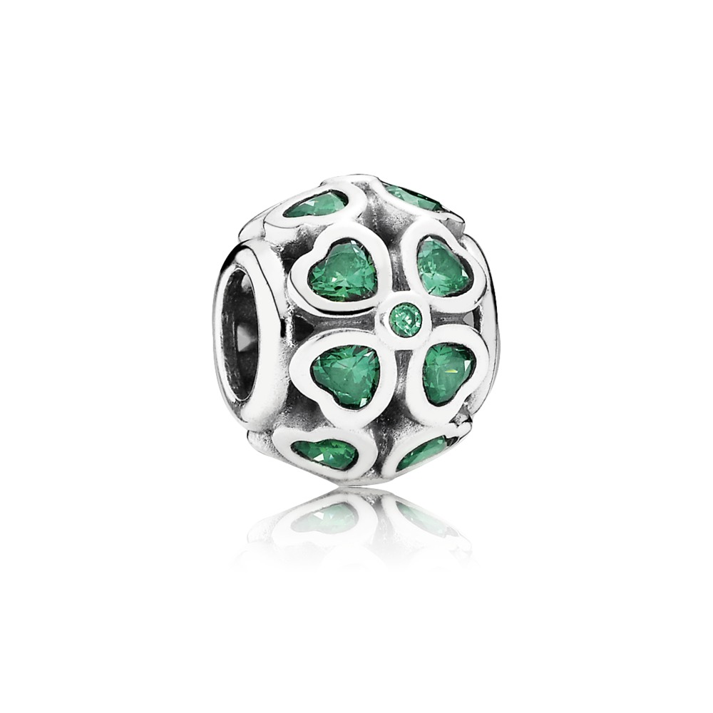 Pandora Lóhere ezüst charm zöld cirkóniával