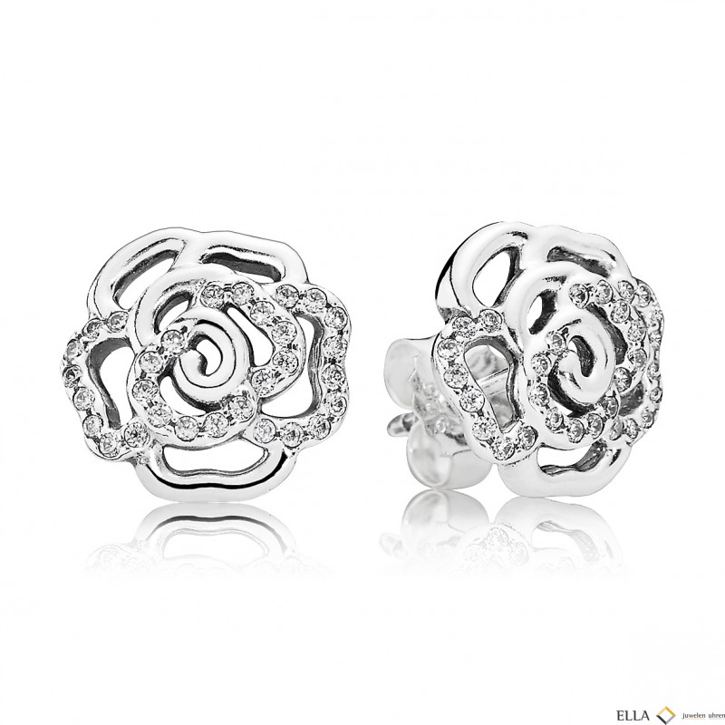 Pandora Ezüst virág fülbevaló cirkóniával