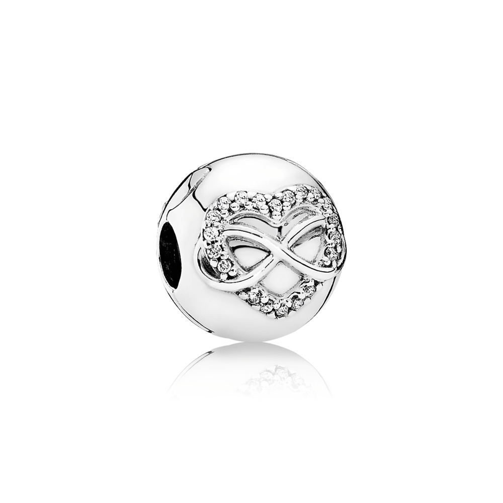 Pandora ékszer Szív és végtelen ezüst klip cirkóniával - 791947CZ