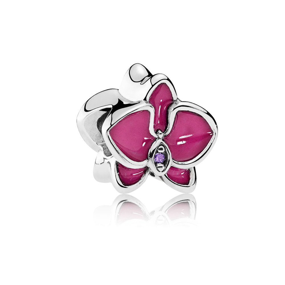 Pandora ékszer Orchidea charm tűzzománccal - 792074EN69