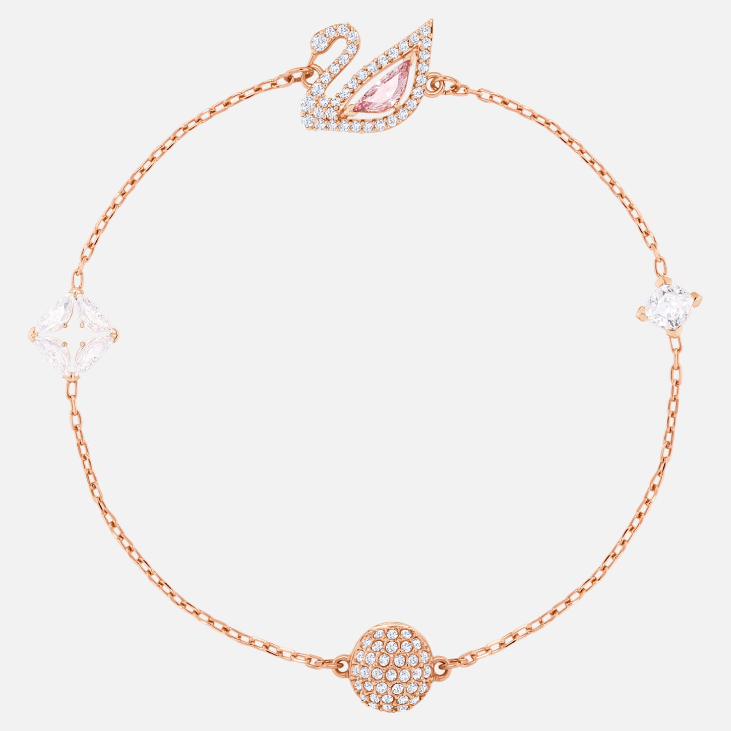 Swarovski Ikonikus hattyú rozé karkötő