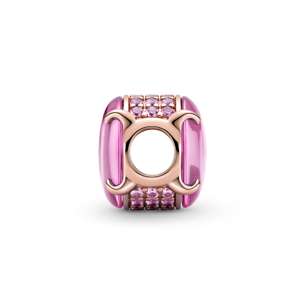 Pandora ékszer Rózsaszín ovális cabochon rozé charm - 789309C02