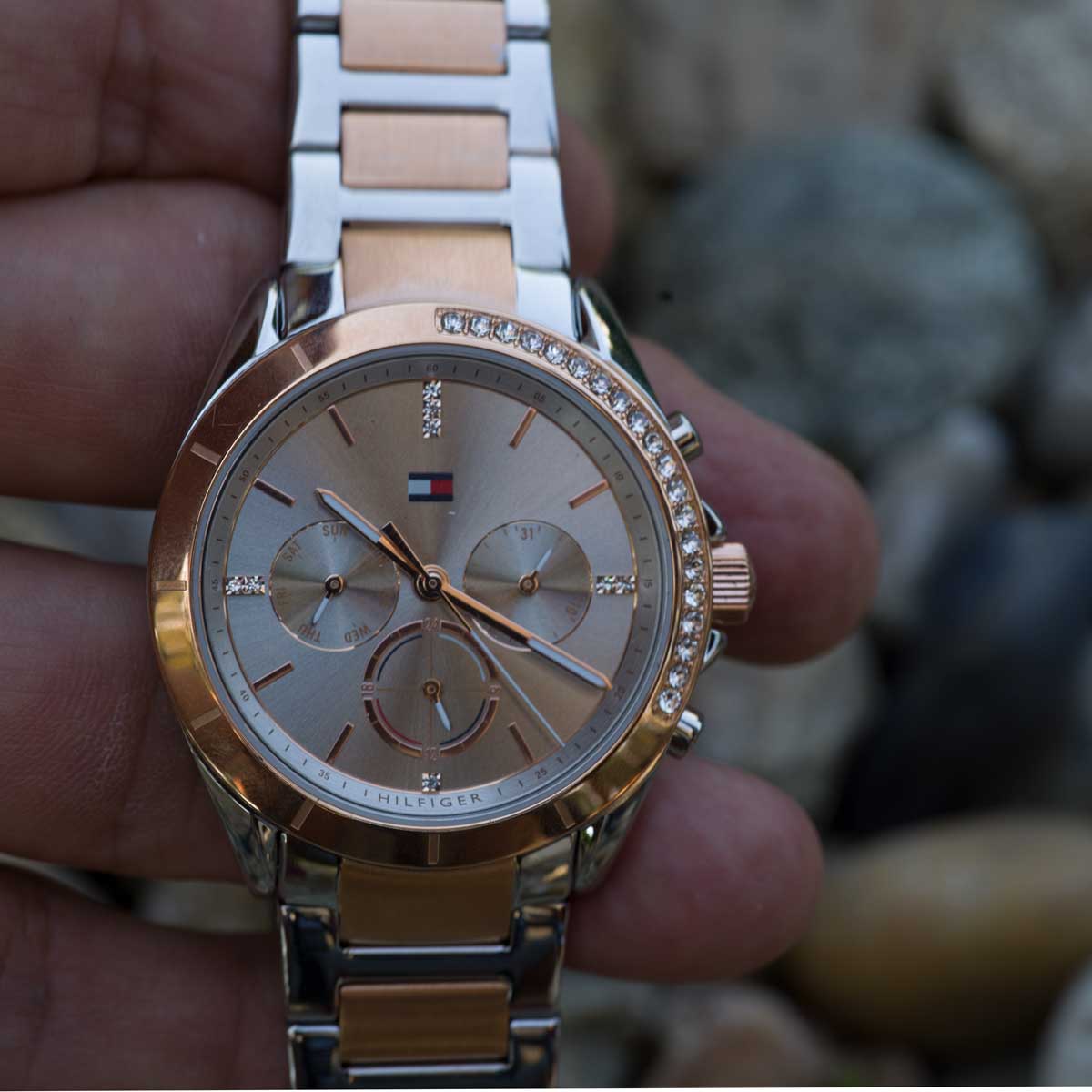 Tommy Hilfiger Kennedy rozé és ezüst női óra cirkóniakövekkel - 1782387