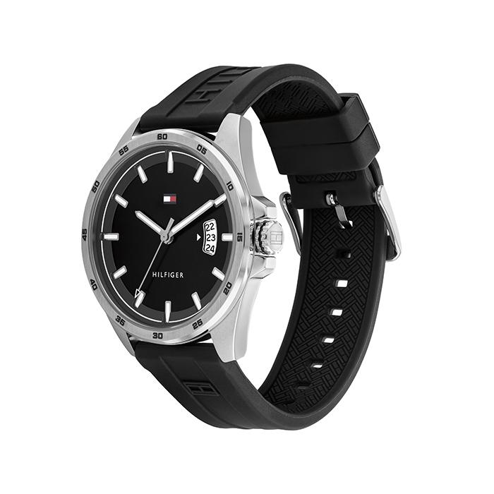 Tommy Hilfiger Carter fekete szilikon szíjas férfi óra - 1791915