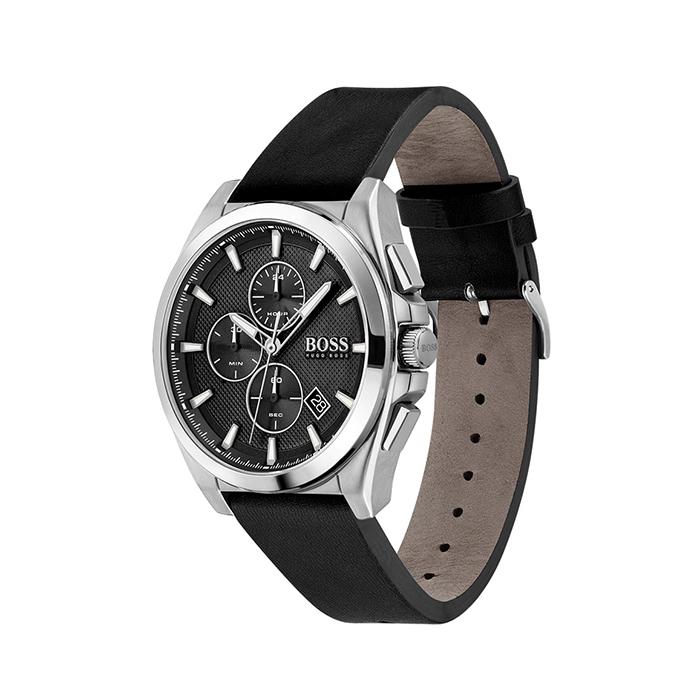 Boss Grandmaster fekete bőrszíjas férfi óra - 1513881