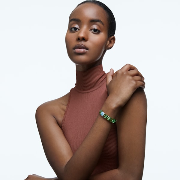 Swarovski Letra zöld kristály karkötő béke szimbólummal - 5615003